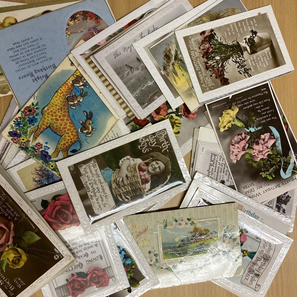 250+ POSTCARDS GREETINGS 1905+ COLLECTION JOB LOT EASTER BIRTHDAYS XMAS ...