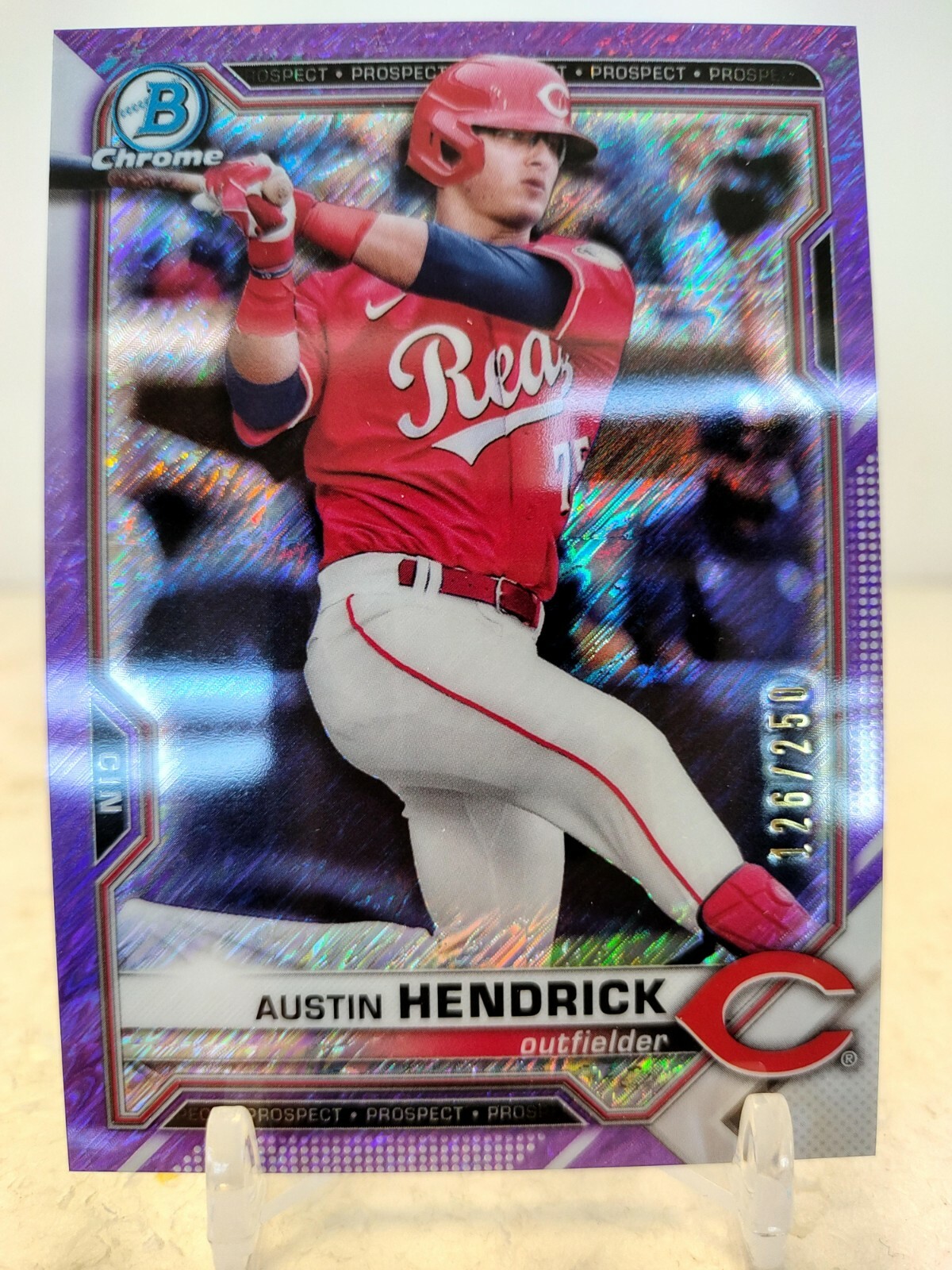 AUSTIN HENDRICK #/250 PURPLE REFRACTOR 2021 Bowman Chrome Baseball BCP ...