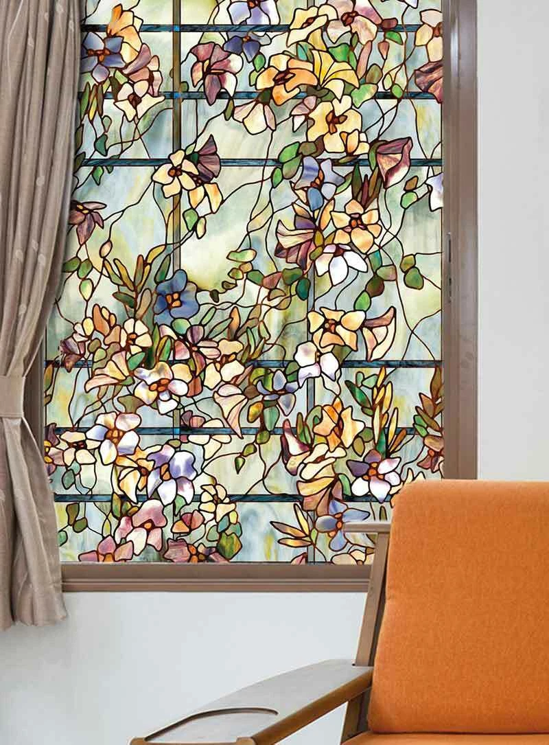 Simple Flower Stained Glass Window