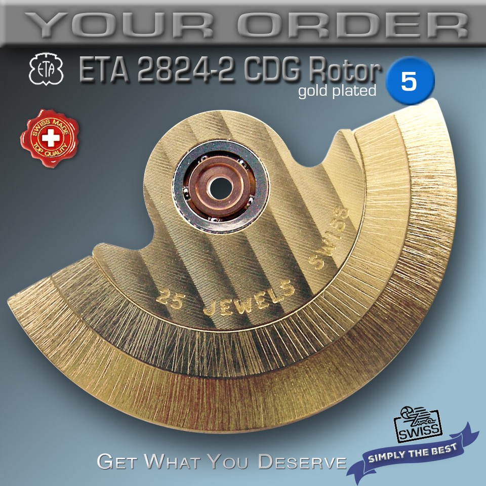 OSCILLATING WEIGHT, ROTOR FOR MOVEMENT ETA 2824, 2836,++ SW 200, SW 220 ...