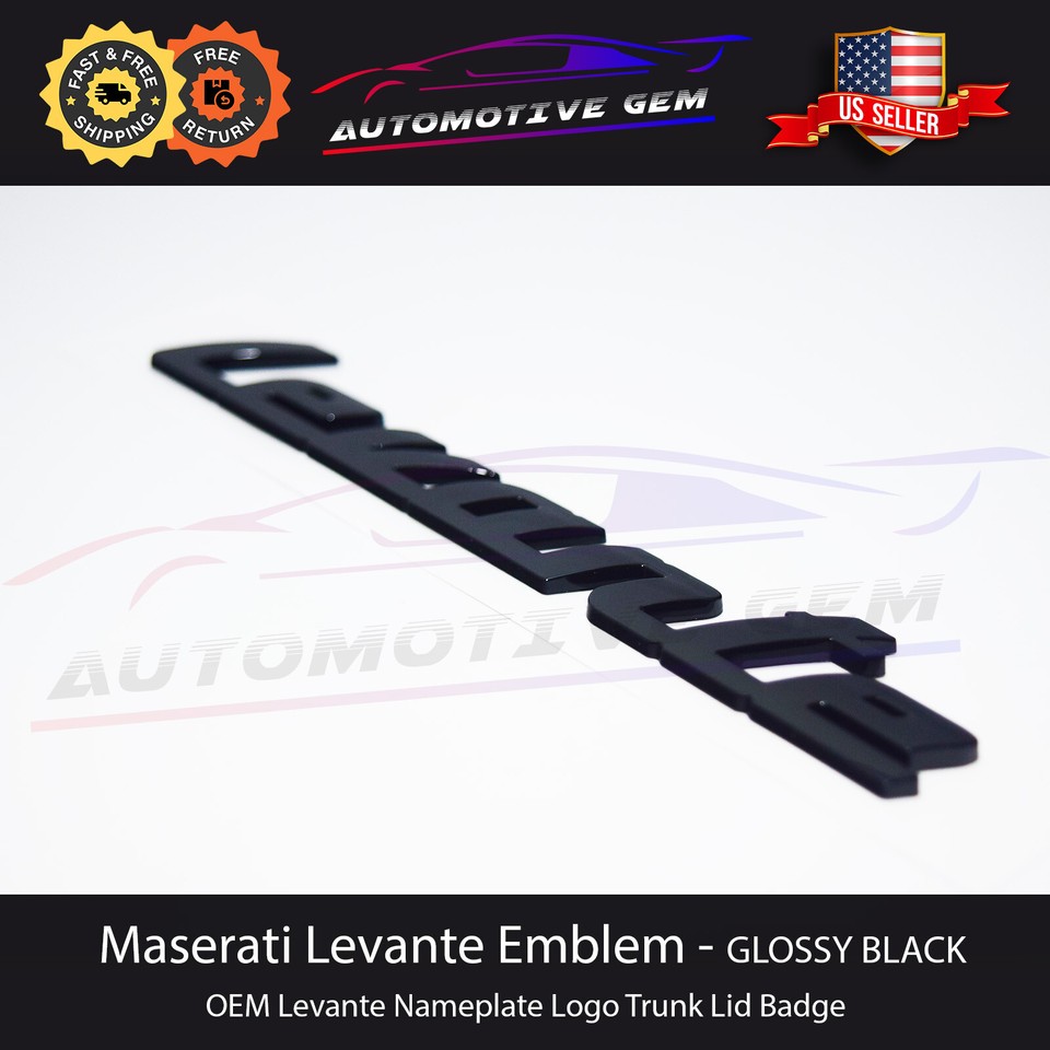 Maserati Levante Emblem Gloss Black Logo Trunk Lid Badge Sticker ...