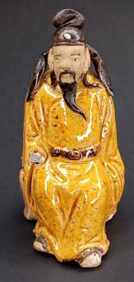 Chinese Man Figurine Sitting Confucius! Clay Porcelain Figure | eBay