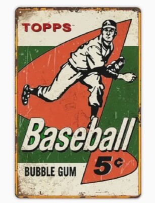 Topps Baseball Cards Vintage Sign Aluminum Weatherproof Sign p1224 | eBay