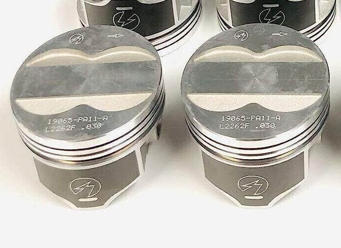 SPEED PRO Forged Coated Flat Top 4vr Pistons/8+CAST Rings for Pontiac ...
