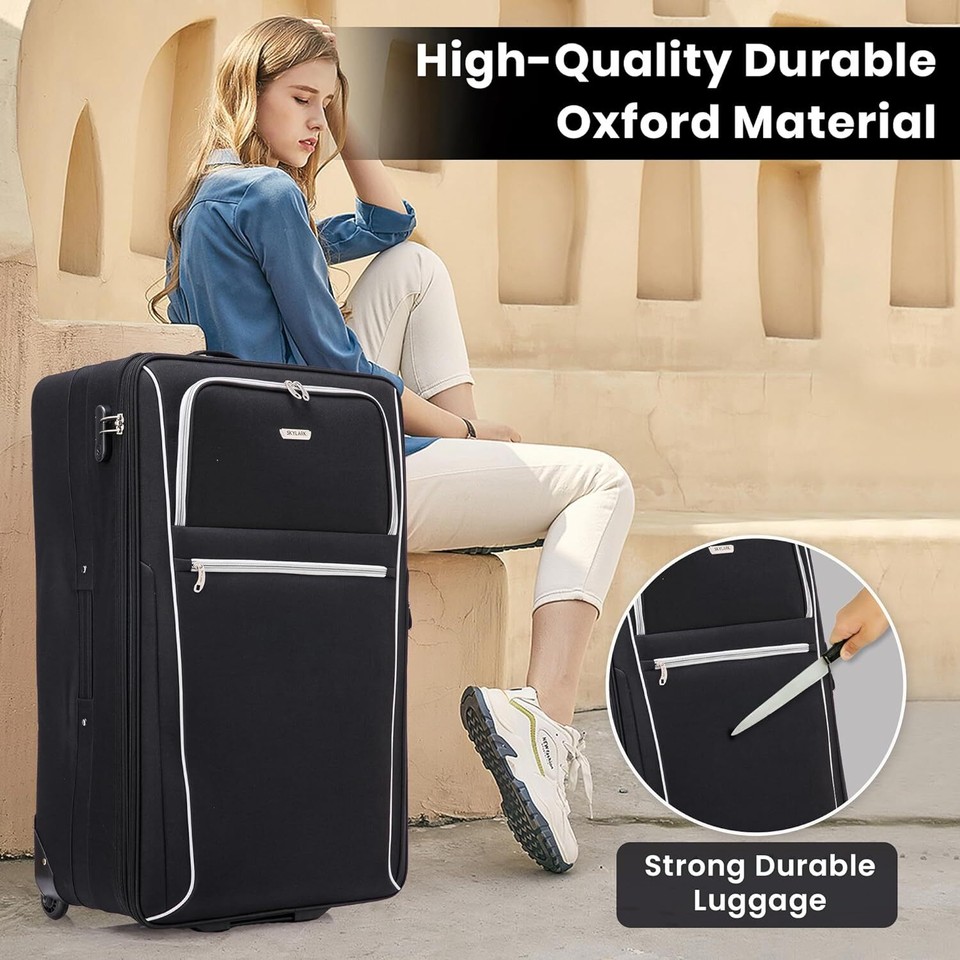 Large Suitcase & Medium Cabin Luggage XL Lightweight Suitcases ...