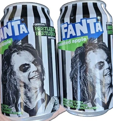 2x Limited Edition Fanta Haunted Apple Beetlejuice Movie 12oz Cans ...