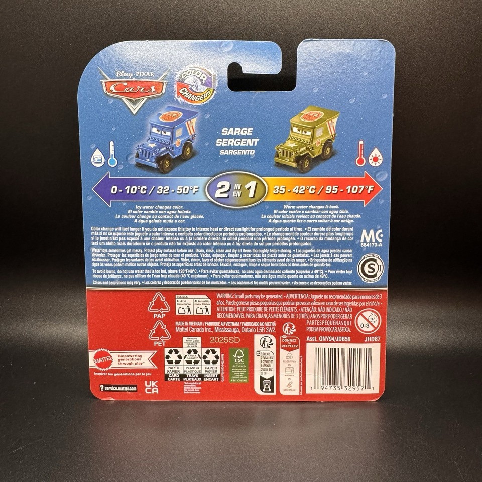 Disney Pixar Cars Race & Rescue Sarge Color Changers. Combine Ship | eBay