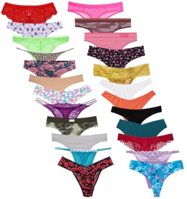 12 pack XS Women's Underwear Thongs Knickers Sexy Panties Brief G ...