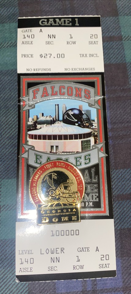 1992 NFL Atlanta Falcons vs Eagles Inaugural Game #1 Georgia Dome ...