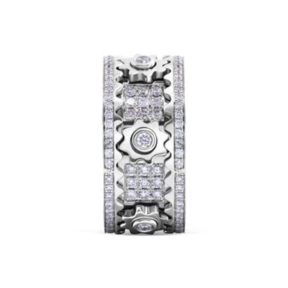 Diamond-studded Rotating Gear Ring in High-Quality Geometric 3D Spinner ...