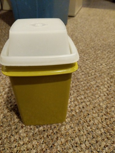 Vintage Olive Green Tupperware Square Canister | eBay