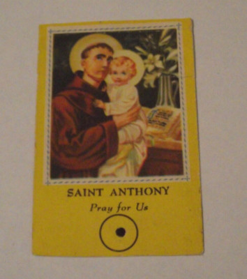 Vintage St Saint Anthony pray for us relic prayer card Patron of Lost ...