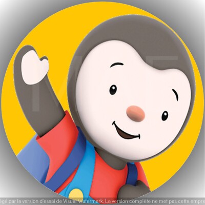 T'choupi . Décoration de gâteau comestible , Azyme ,disque diamètre ...