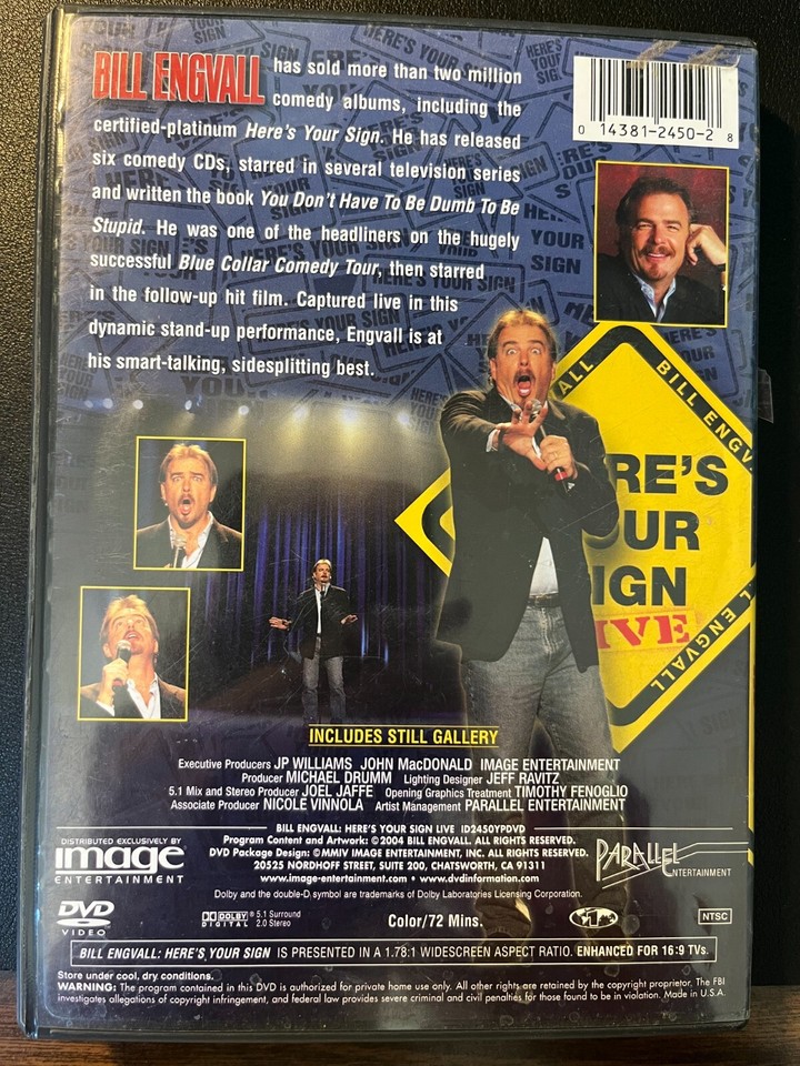 Bill Engvall - Here's Your Sign: Live (DVD, 2004) Stand Up Comedy ...