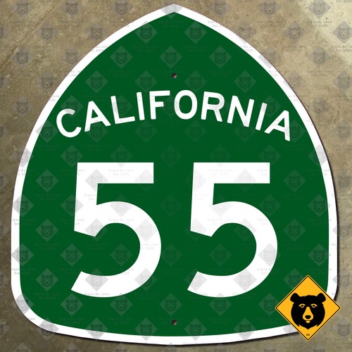 California state route 55 highway marker road sign Orange County ...