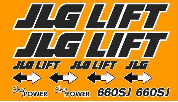 JLG 660SJ Telescopic Aerial Lift Boom Straight Cage Decals set stickers ...