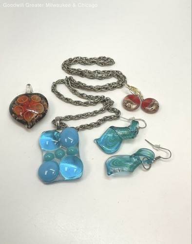 Artisan Mixed Materials Multicolor Art Glass Jewelry Lot 58.7g | eBay