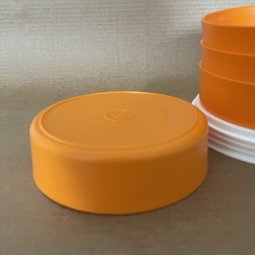 Tupperware Big Wonders Bowl Large Cereal Snack Salad Set of 4 Orange ...
