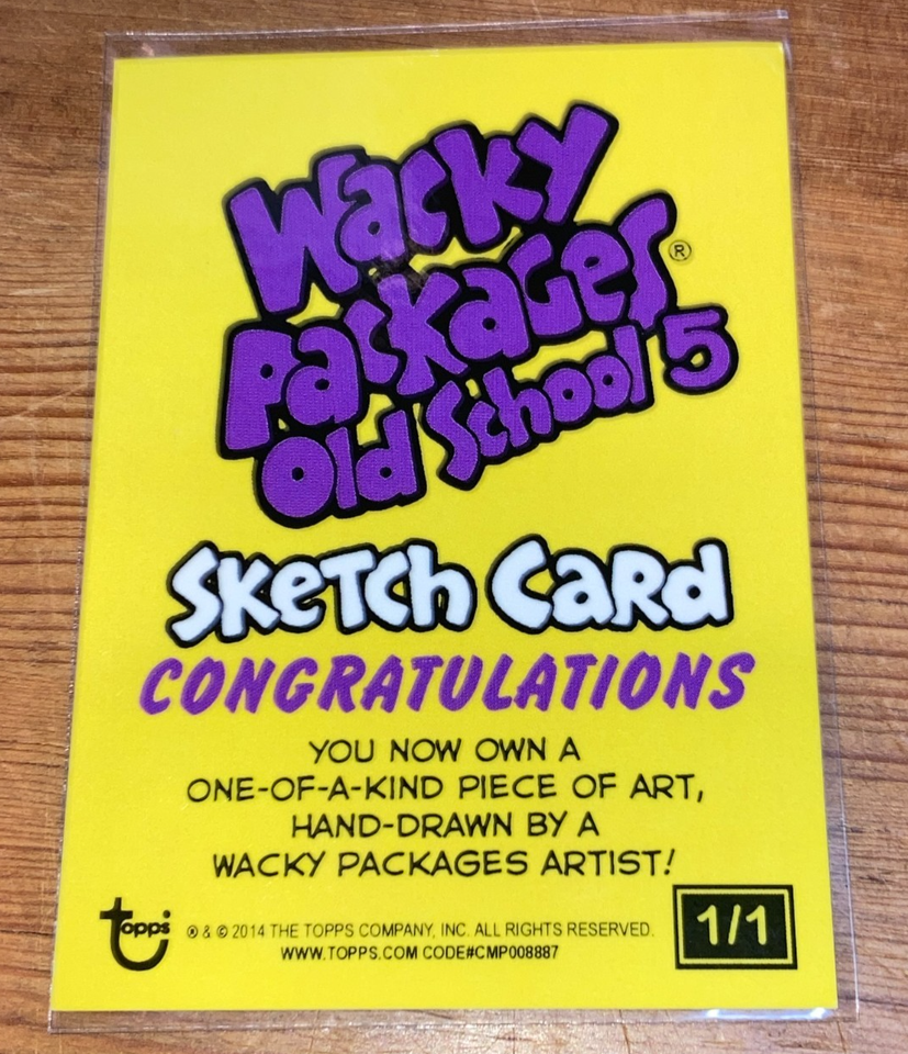 2014 Topps Wacky Packages Old School Series 5 1/1 LOK Auto Sketch | eBay