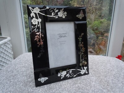 Ornate Photo Frame Leonardo Lifestyle Black Glass Silver Butterfly ...