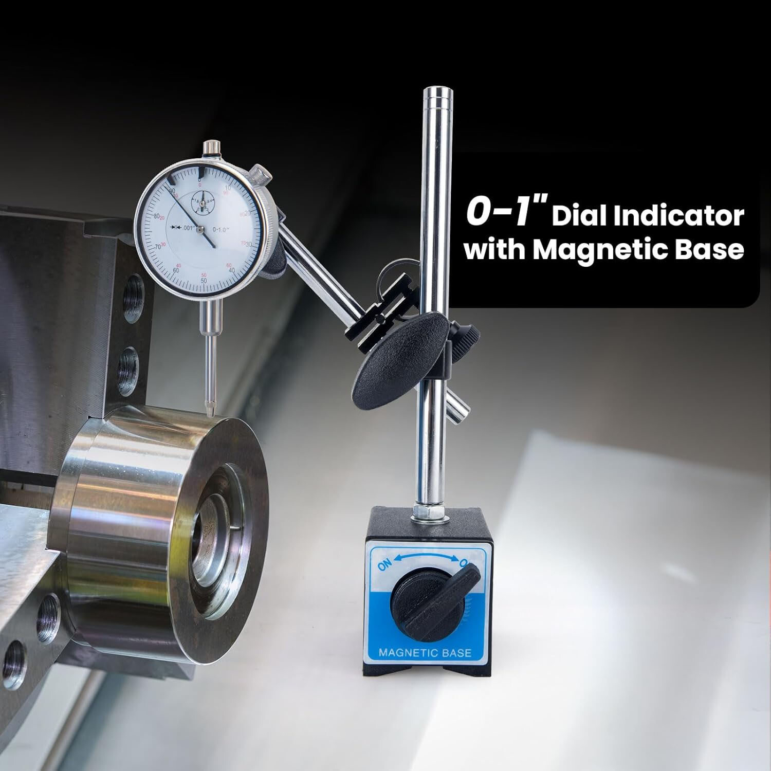 Dial Indicator with Magnetic Base Holder Fine Professional Dial Gauge 0 ...