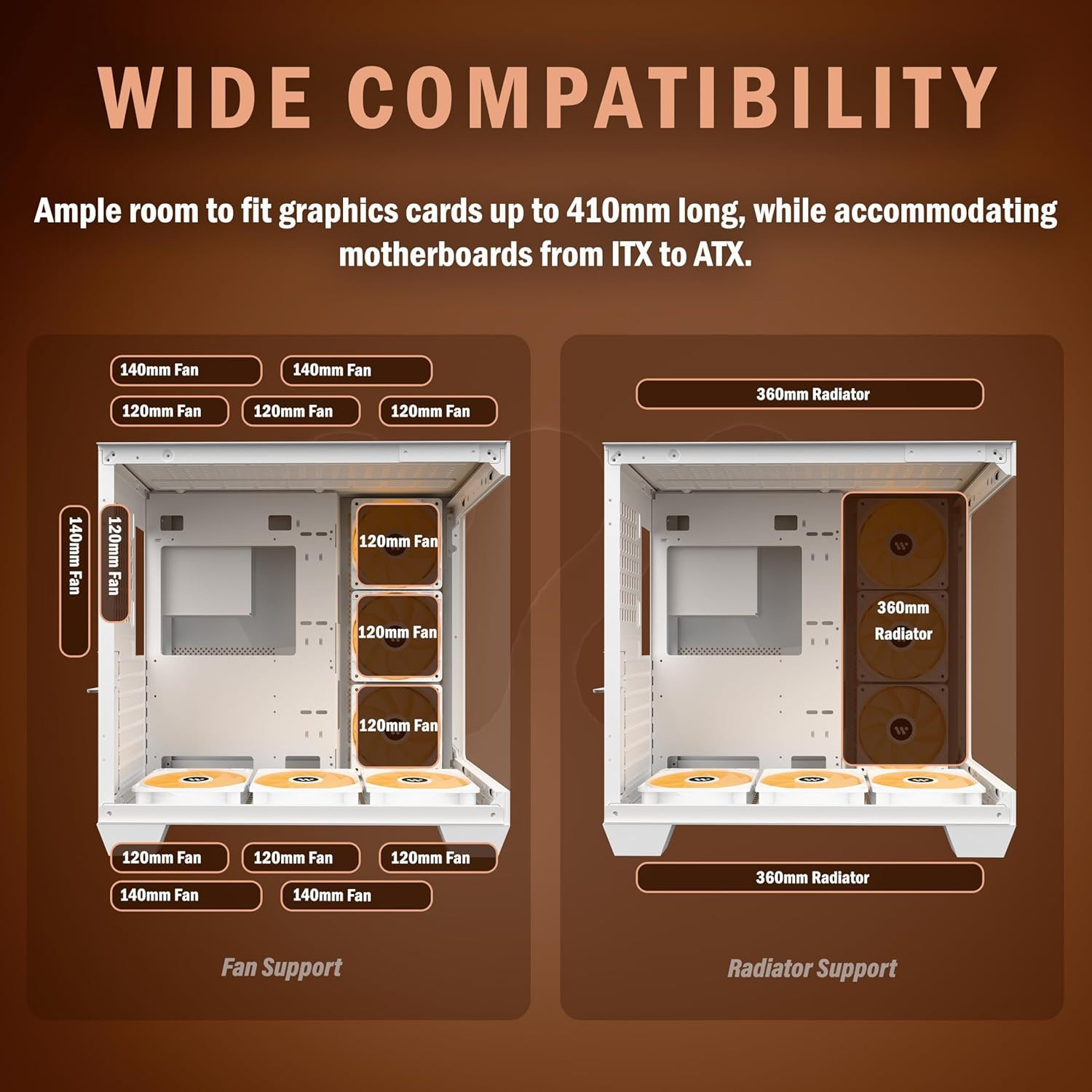 ANSAITE PC CASE ATX 6 PWM ARGB Fans | Grelly UK
