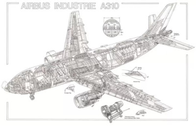 Airbus Industrie A310 Cutaway Drawing 24IN X 36IN | eBay