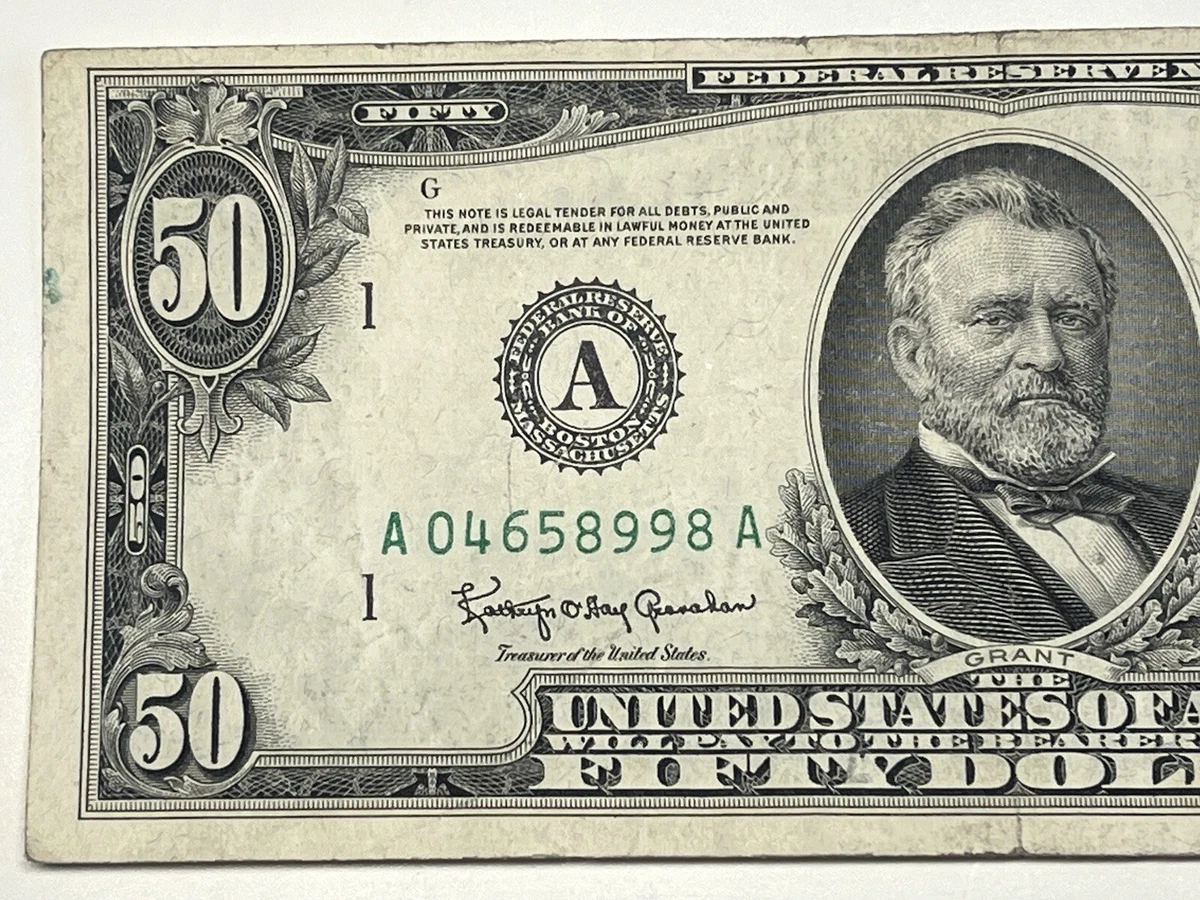 Fifty Dollar Bill Front And Back