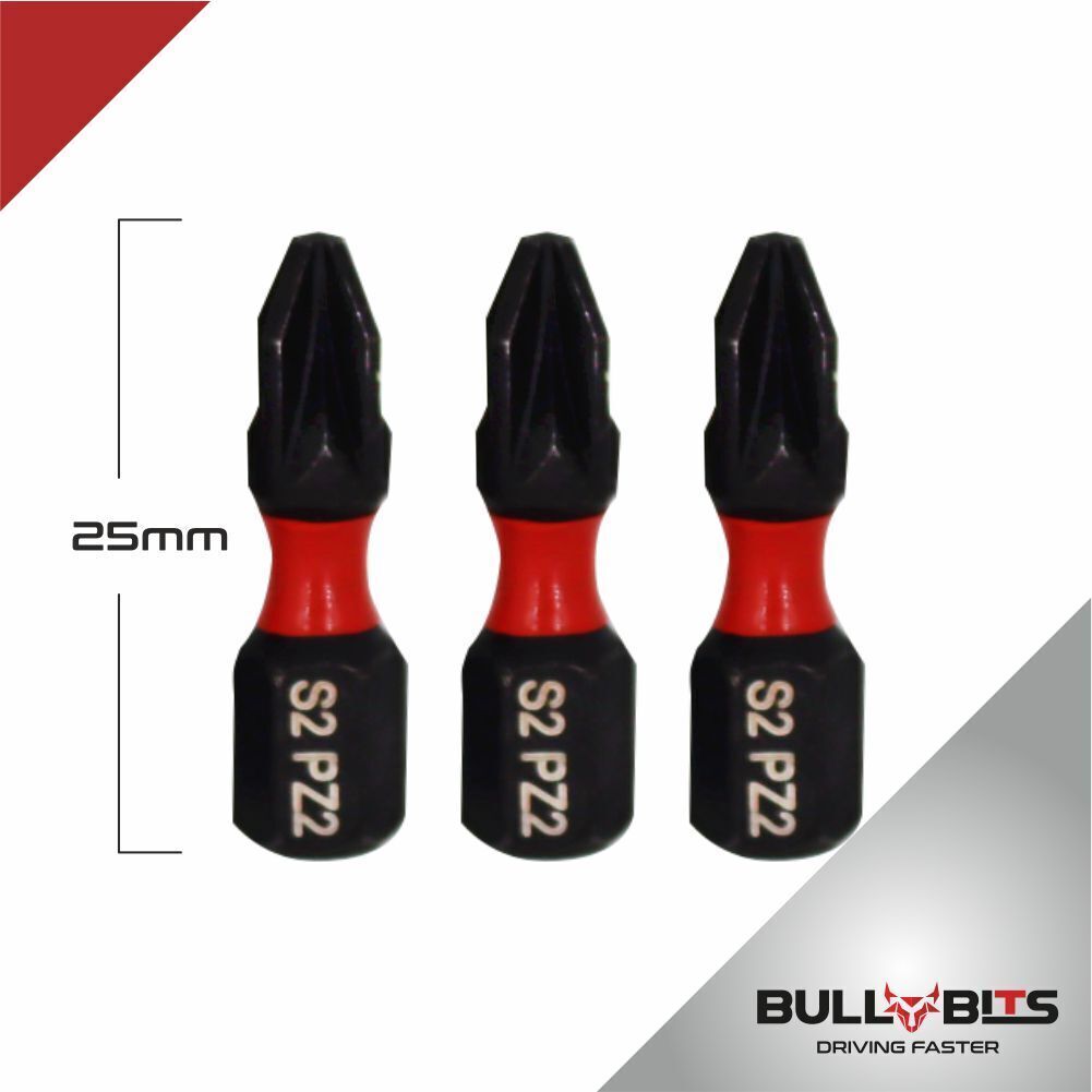 PZ2 Impact Screwdriver Driver Bits Set PoziDriv POZI No.2 Heavy Duty ...