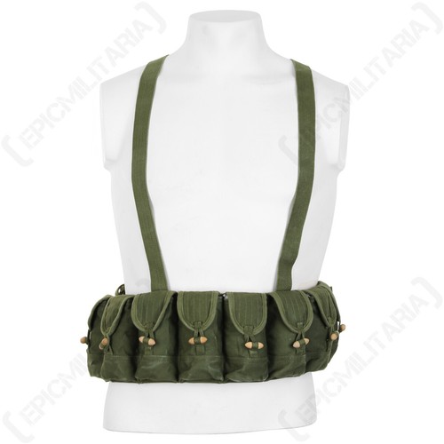 Original Surplus Vietnamese Army Military 10 Pocket Bandolier Webbing ...
