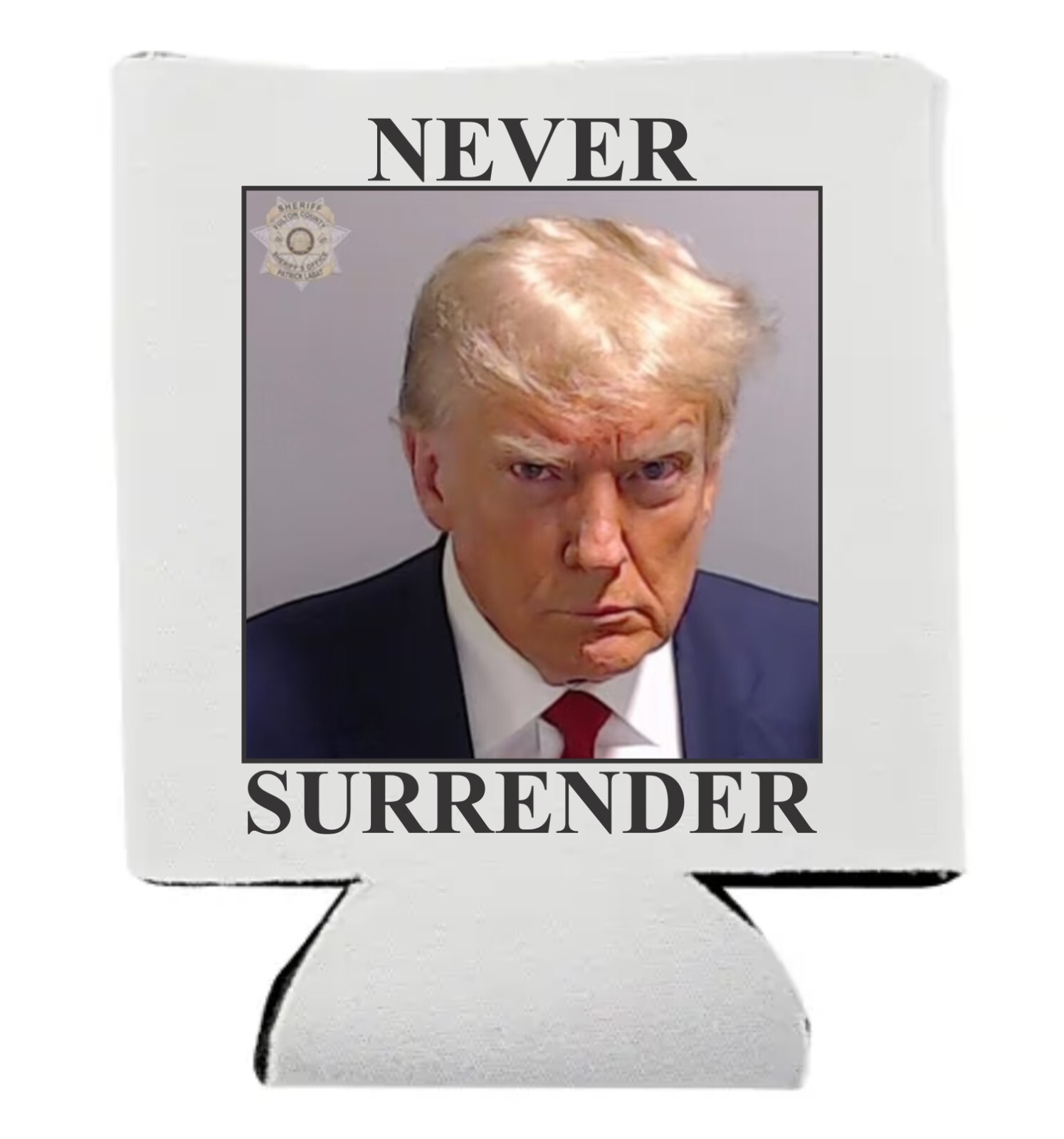 TRUMP MUG SHOT (NEVER SURRENDER) 2 PACK of 12oz. REGULAR CAN KOOZIE | eBay