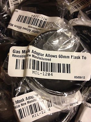 60mm Gas Mask Filter Adapter for Finnish,USA,Canadian,Nato mask fit ...