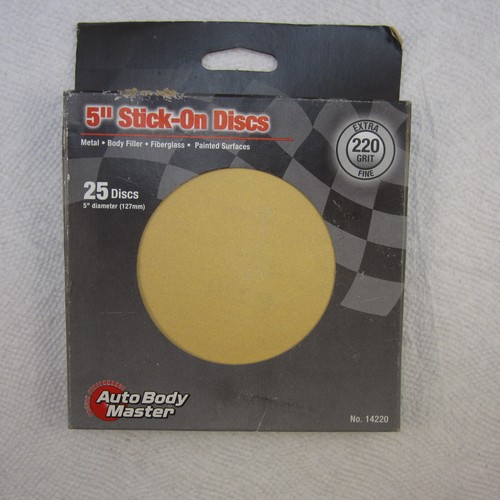 AutoBody Master 5 Inch STICK ON Discs 25 pack Extra fine 220 metal ...