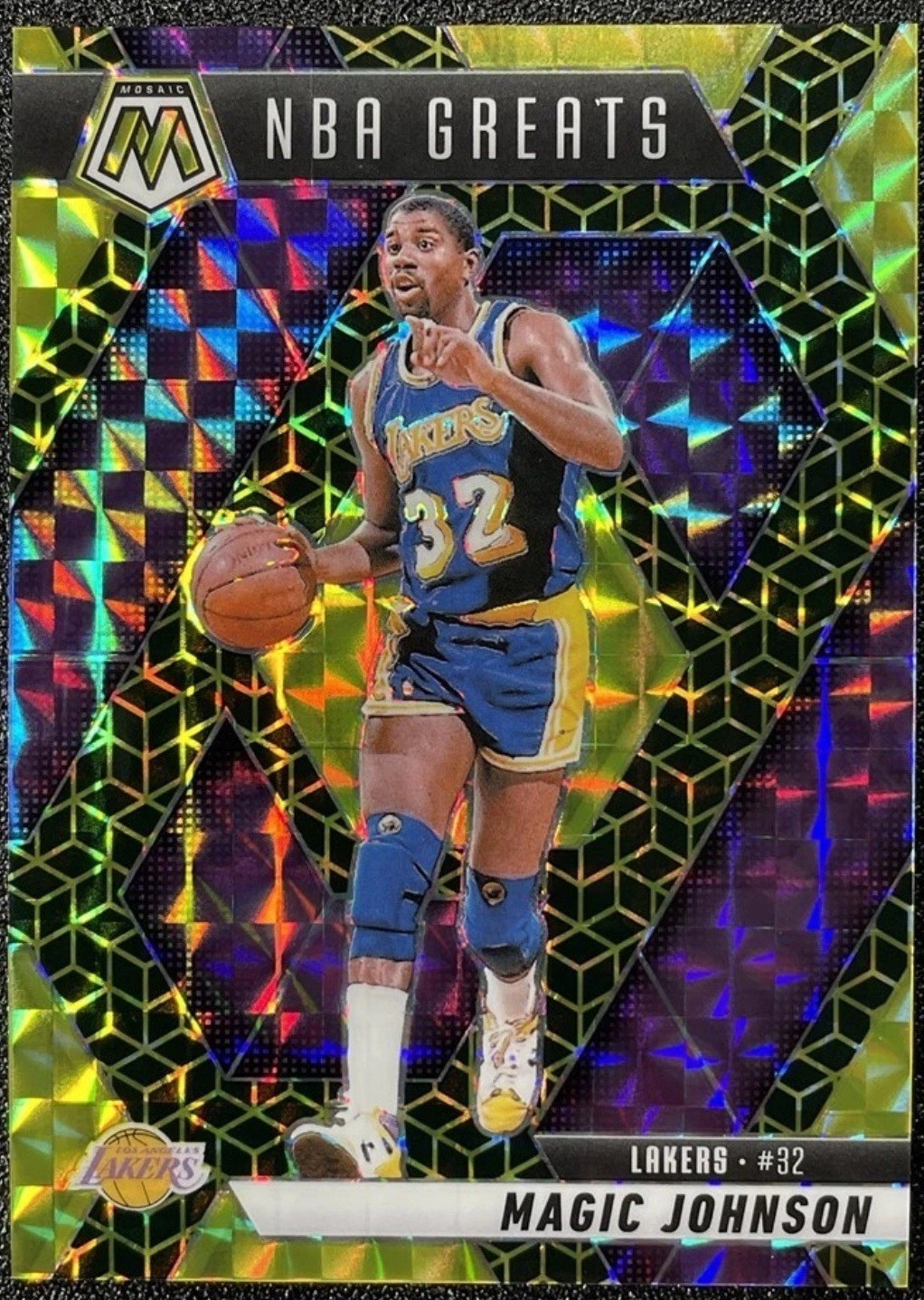 2024-25 Panini Mosaic - NBA Greats Magic Johnson #296 Gold Mosaic Prizm ...