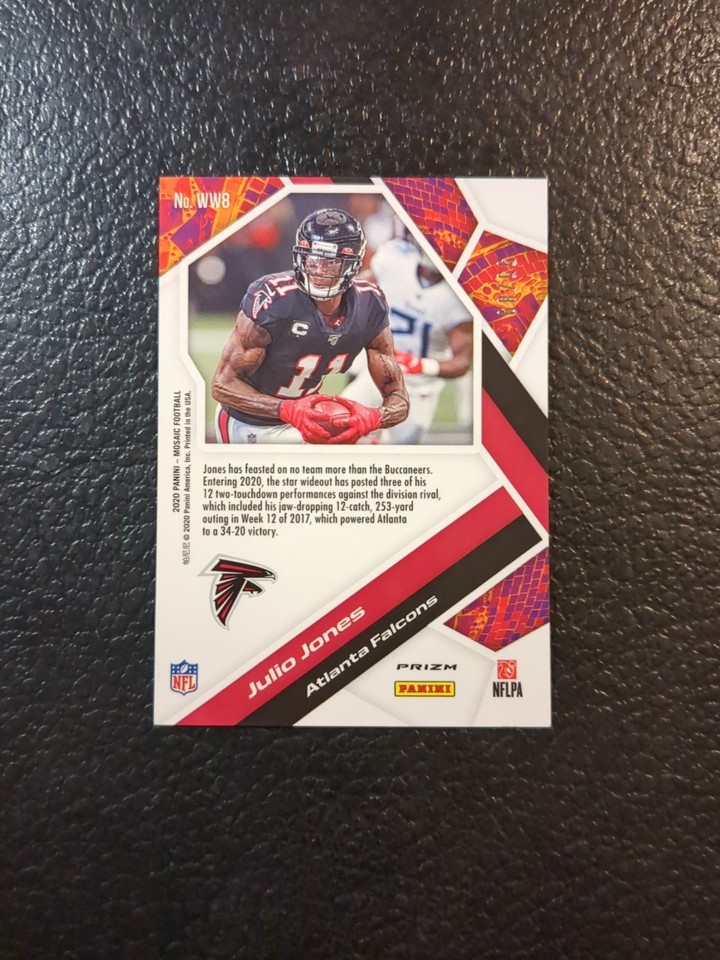 2020 Panini Mosaic Julio Jones /89 Will to Win Mosaic Green Reactive # ...