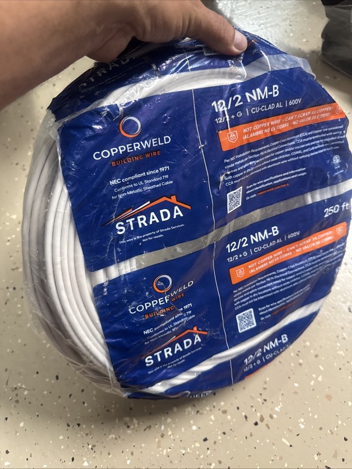 COPPERWELD 12/2 NM-B 250 ft, Copper Clad Aluminum, Non-Metallic ...