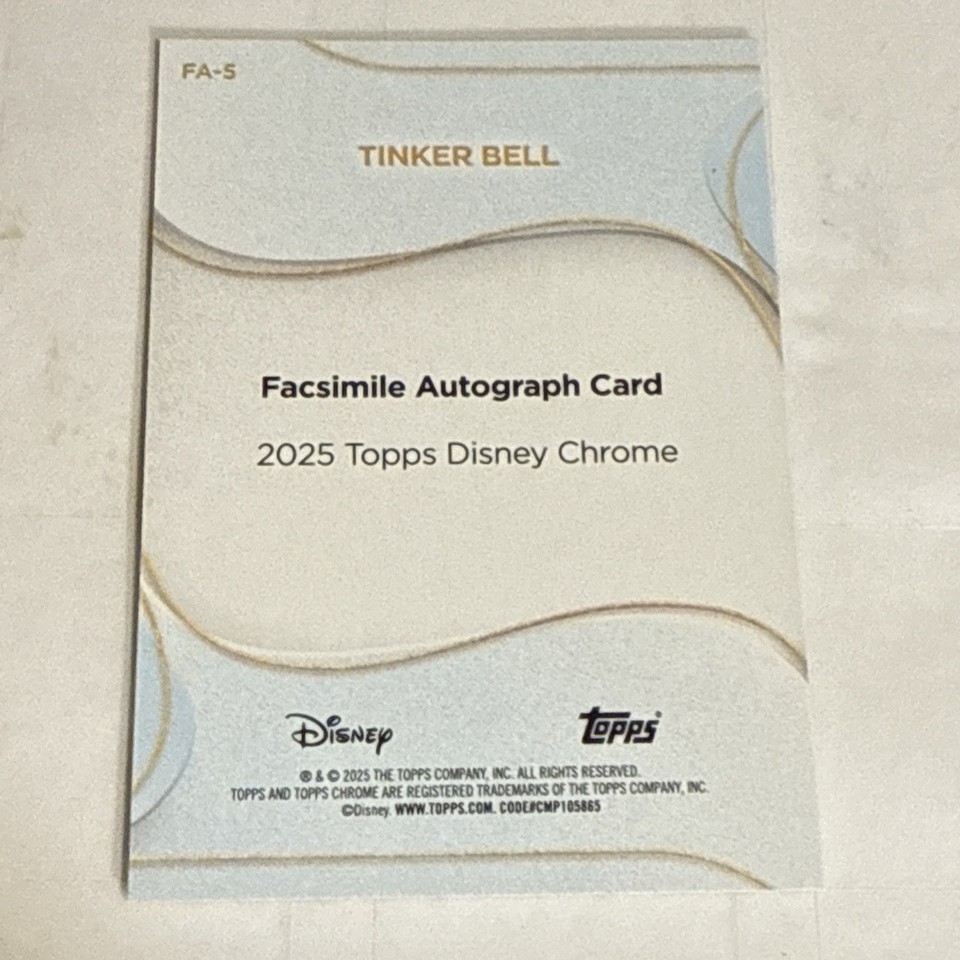 2025 Topps Chrome Disney Tinker Bell Red Black Wave Refractor Auto 24/28 | eBay