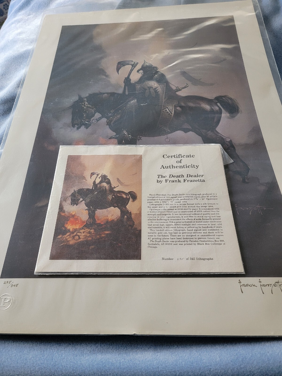 Frank Frazetta The Death Dealer Lithograph Signed 295 Of 345 | eBay