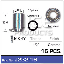 NICE PRODUCTS Chrome Nut Pack (16) J232-16 J232-16 | eBay Australia