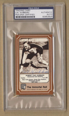 1975 Fleer Immortal Roll Football HOF #17 Cal Hubbard Signed AUTO PSA ...
