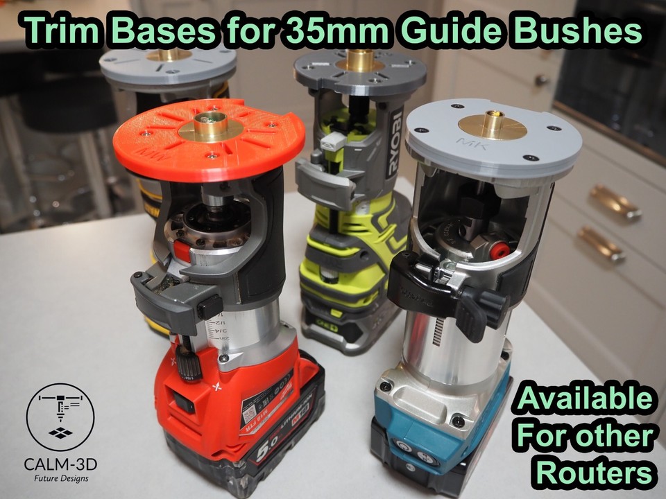 Erbauer ER2100 Compatible Plunge Router Base for Brass Guide Bushes ...