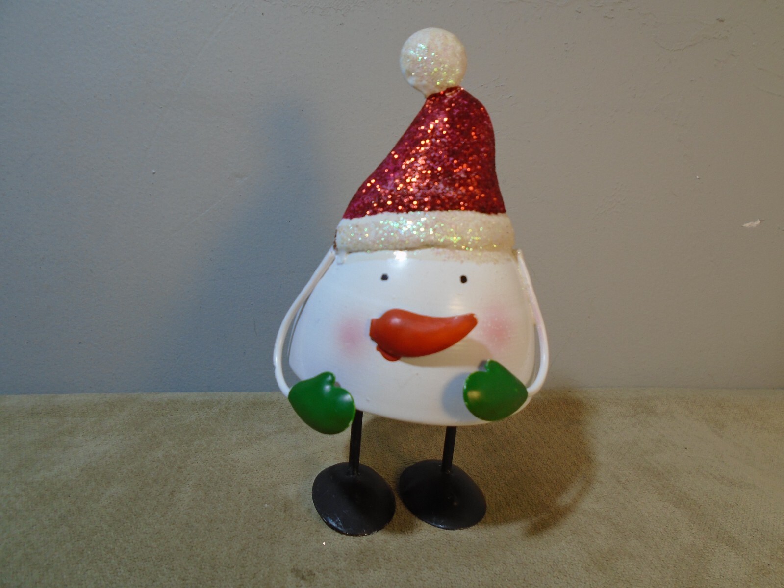 METAL CONE SHAPED SPRING ACTION SANTA SNOWMAN 5” FIGURE UNBRANDED ...