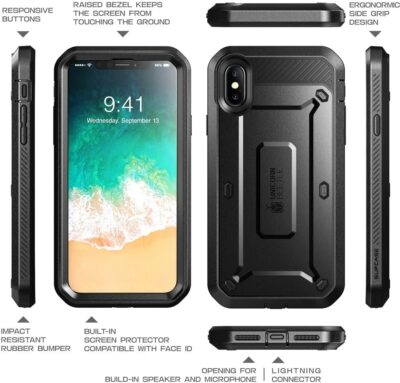 SUPCASE for iPhone XS iPhone X Rugged Screen Protector Case Shockproof ...