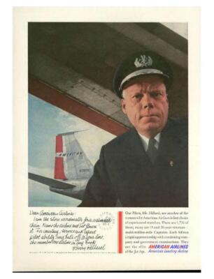 1960 American AIrlines Pilot PRINT AD Captain Harry Hillard | eBay