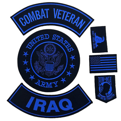 US ARMY SEAL COMBAT VETERAN IRAQ MILITARY MOTORCYCLE VEST LOT OF 6 ...