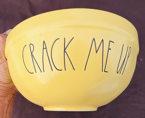 Rae Dunn Crack Me Up - Artisan Ceramic Egg Beating Bowl Yellow 10” | eBay