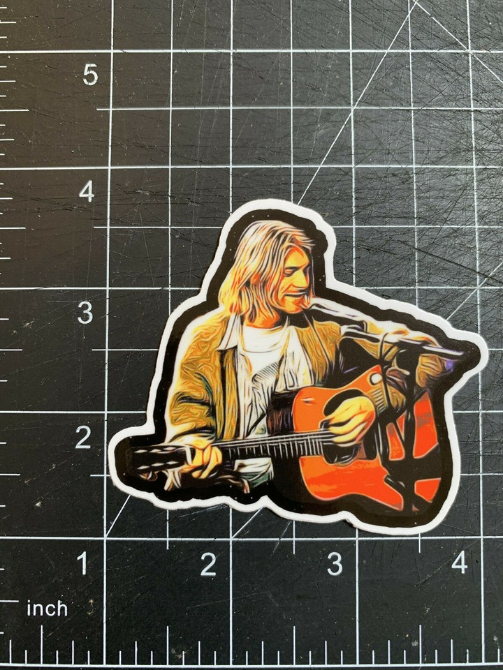 Nirvana 2x Pack Kurt Cobain Unplugged 3'' Premium Quality Vinyl Sticker ...