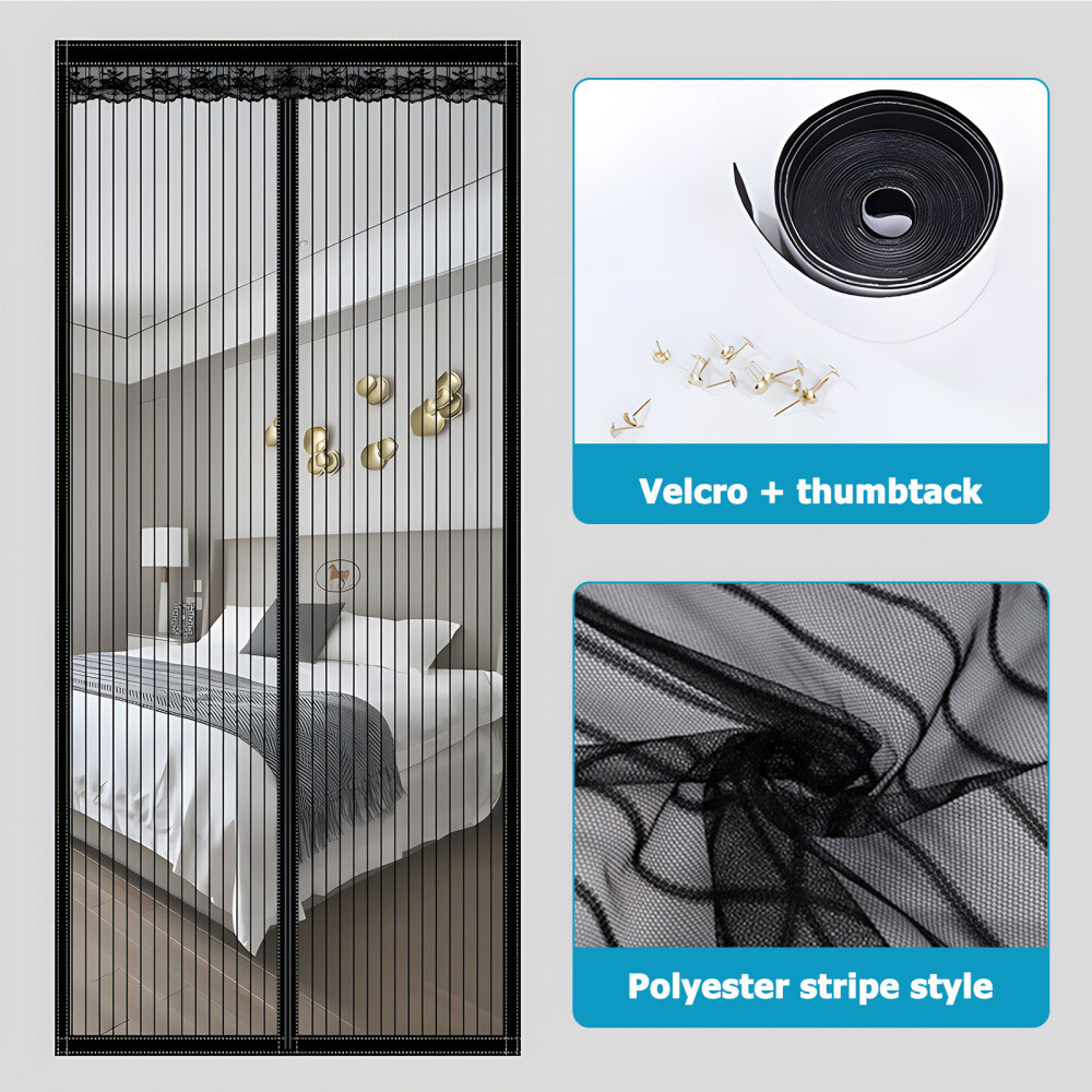 Magnetic Screen Door Mesh Curtain Heavy Duty Mosquito Fly Bug Insect ...