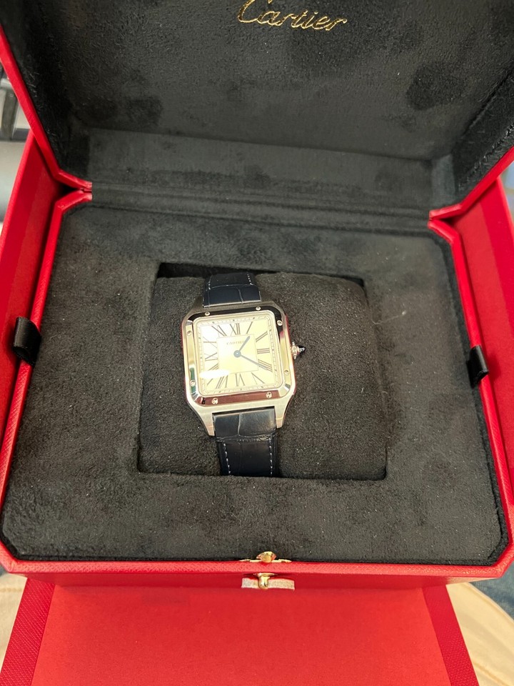Cartier 31.5MM WSSA0085 Dumont Stainless Steel Santos Pre-Owned | eBay