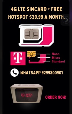T-Mobile Hotspot Unlimited Internet 4g LTE / W Free Modem No Contract ...